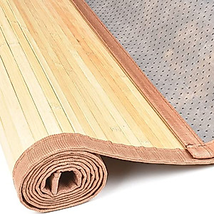 Bamboo Area Rug - 5x8 Bamboo Outdoor Rug All in One: Bamboo Rugs for Living Room, Outdoor Patio Rug, Kitchen Rug, Outdoor Carpet, Bamboo Rug for Entryway, Room Rug - Bamboo Floor Mat Large Light Brown