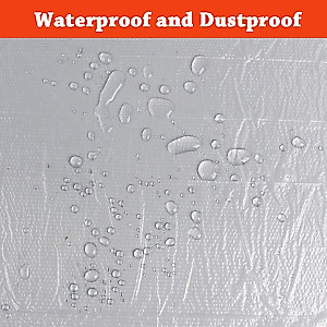 uyoyous 6 Rolls Plastic Painting Film, 9 x 67 ft Pre Taped Masking Paper, Plastic Masking Film, Tape and Drape Painters Paper Rolls for Automotive Furniture Painting Covering