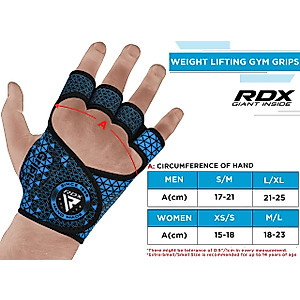 RDX Weight Lifting Gloves Grip, Non Slip Neoprene Ventilated Gym Barehand Gripper, Silicon Palm Protection, Powerlifting Fitness Strength Training Bodybuilding, Chin pull ups Bar Calisthenics Workout