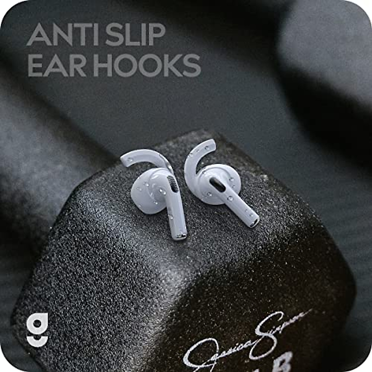 Gcioii 3 Pairs AirPods 3 Ear Hooks Covers [Added Storage Pouch] Anti Slip Wings Ear Covers, Grip Tips Accessories Compatible with Apple AirPods 3rd Generation (White, Medium)