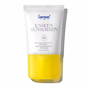 Supergoop! Unseen Sunscreen - SPF 40 - .5 fl oz - Pack of 2 - Invisible, Broad Spectrum Face Sunscreen - Weightless, Scentless, and Oil Free - For All Skin Types and Skin Tones