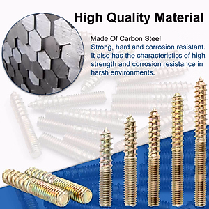 MroMax 20Pack M4 x 30mm Hanger Bolts, Length 1.18"(30mm) Double Headed Bolts，4mm (0.16") Wood Dowel Screw Self-Tapping Screw Hanger Bolts for Wood Joint Furniture Legs