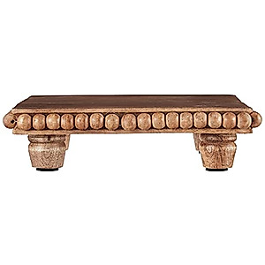 Mud Pie Beaded Wood Trivet, 8" x 8", Brown