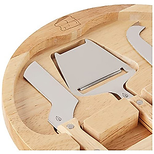 TOSCANA - a Picnic Time brand - Disney Ratatouille Circo Cheese Board and Knife Set - Charcuterie Board Set - Wood Cutting Board, (Parawood)