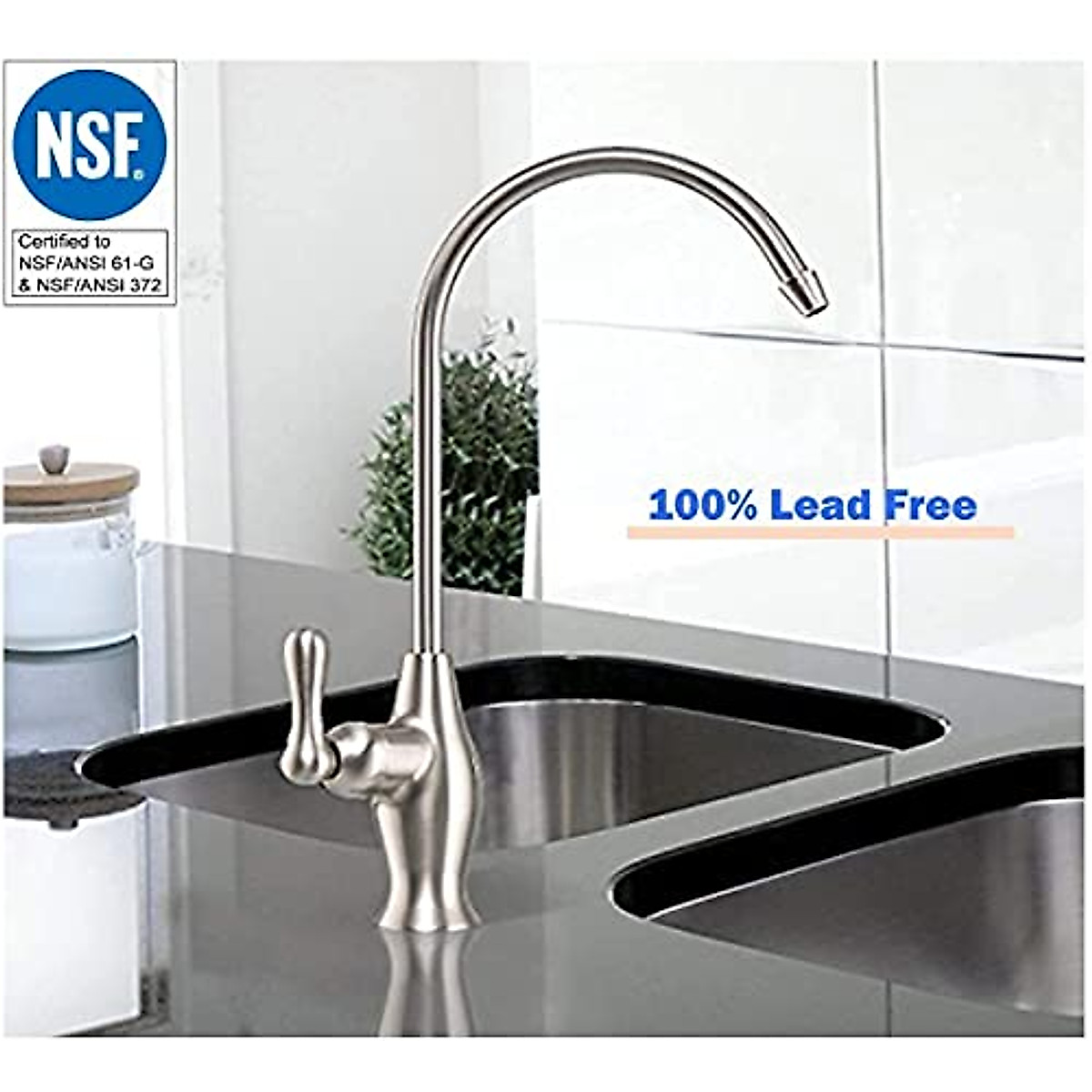 Reverse Osmosis RO Water Filter Non Air Gap Faucet | Brushed Nickel