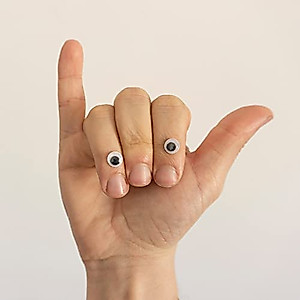 Trimming Shop 100pcs Plastic Self-Adhesive Wobbly Googly Wiggle Eyes for DIY Crafts, Teddy Bear Doll Making Toys Sticky Eyes, Black & White