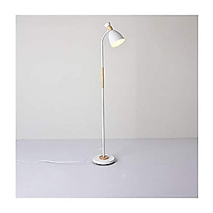 AVEO Floor lamp E27 Floor Lamp Nordic Simple Metal Lampshade Floor Light PC Wooden Base Vertical Floor Lamp for Bedroom Living Room Floor Light (Color : F)