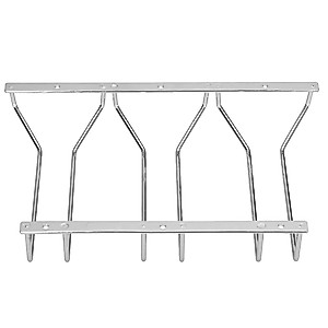Dianoo Wine Glass Stemware Rack Holder Wine Glass Rack Under Cabinet With Screws Chrome Finish 22CM 3 Rows