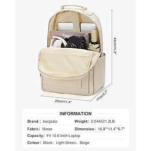 bergsalz White Laptop Backpack For Women Men Travel Backpack Carry On Backpack Casual Daypack Backpacks Lightweigt Waterproof College Essentials Backpack Work Teacher Backpack Purses For Women