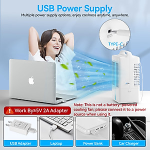 Portable Air Conditioners, 900ml Cooling Fan Evaporative Air Cooler Small Portable AC with 3 Speeds, 2 Mist, 7 Colors LED Light & 2/4H Timer, Personal Mini Air Conditioner for Room Bedroom Office Desk