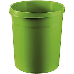 HAN Grip Waste Paper Bin, 18 Litres, Round, 2 Recessed Grips, Extra Sturdy, Green