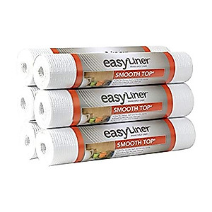 Duck Smooth Top Easy Liner Shelf Liner 20" Wide Kitchen Pack, 6-Rolls, Each 6' Length, White & Duck Smooth Top Easy Liner Shelf Liner, 12 Inch x 10 Feet (6 Rolls), White