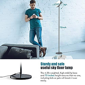Super Bright LED Floor Lamp with Remote & Touch Control for Living Room /Bedroom /Office ,Sky Standing Tall Lamp 30W/2800LM with Timer,Torchiere Lamp with Stepless Dimmer&4 Color Temperature