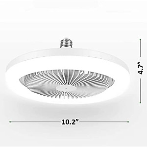 Gosuguu Modern Ceiling Fan with Lights- Enclosed Low Profile Fan Light Hidden Electric Quiet Fan with LED Light for Bedroom, Kitchen, Living Room W