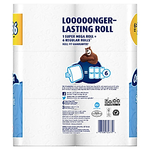 Charmin Ultra Soft Toilet Paper Super Mega Rolls, 6 Count