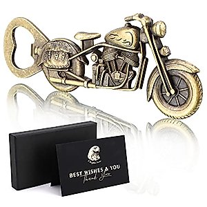 Gifts for Men, Vintage Motorcycle Bottle Opener Beer Opener, Beer Gifts for Men Him Dad Husband Boyfriend, Unique Birthday Gifts, Christmas Gifts, Stocking Stuffers