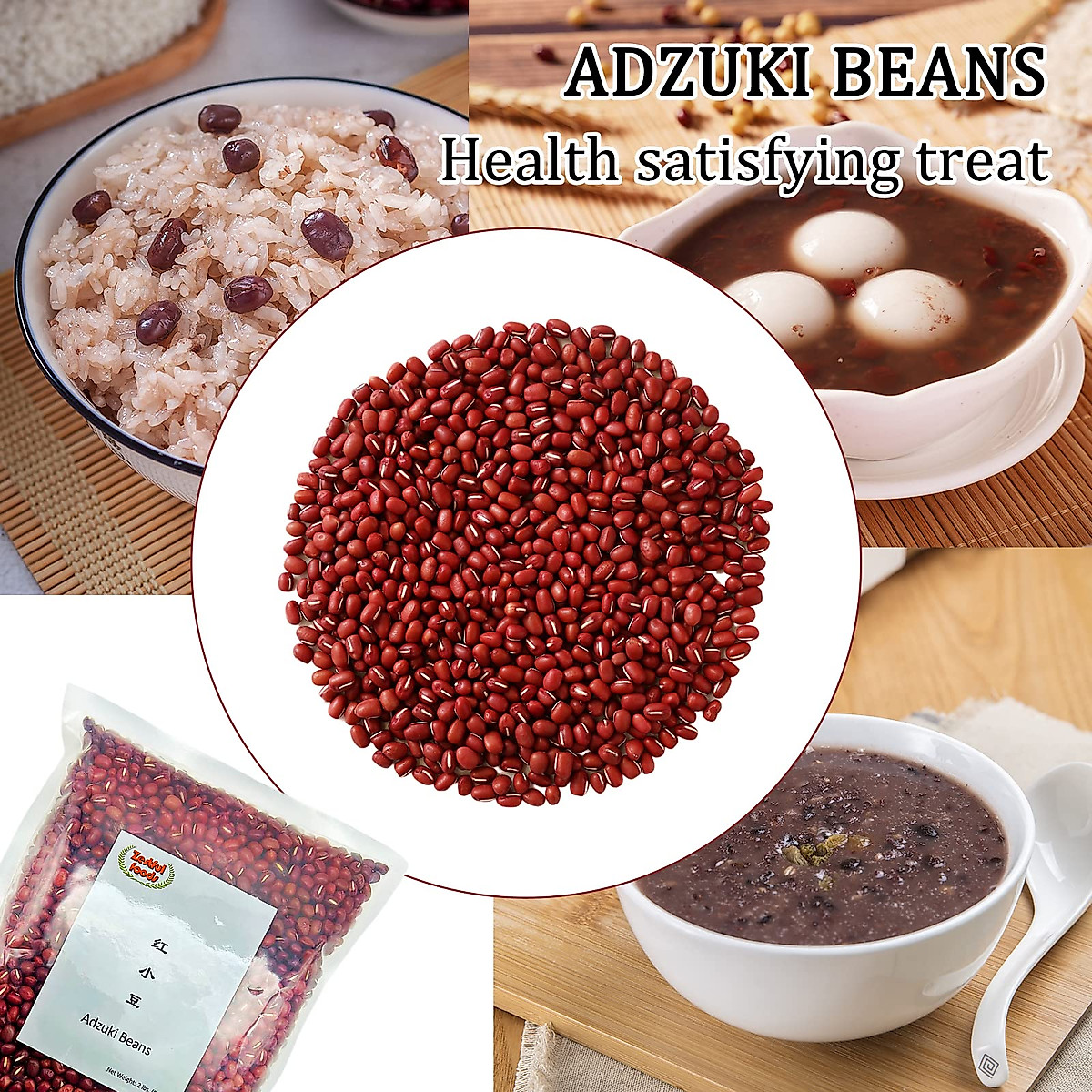 Zestful Foods Adzuki Beans - Chinese Red Beans, Non-GMO, Sproutable, Vegan - Perfect for Asian Recipes, Soups, and Desserts - 4 Lbs. (2 pack, 2 Lbs. each)