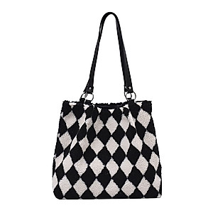 Women Handbag Single Shoulder Bag Large Capacity Lamb Wool Handbag Tote for Lady Womens Handbag