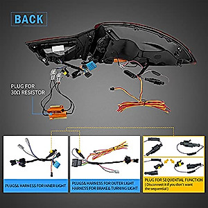 VLAND LED Tail Lights Compatible with 4-series BMW GTS F32 F33 F36 F82 F83 2014-2020 Sedan/ Convertible/ Coupe w/Sequential w/Dynamic Animation Dragon Scale (Smoke)