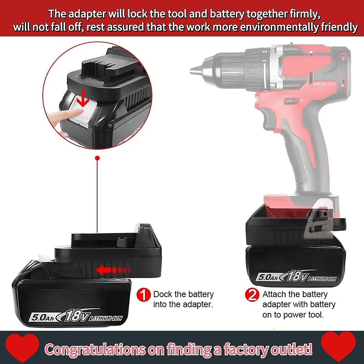 MAKBOS for Makita for Milwaukee Battery Adapter,MT18MIL Battery Adaptor Compatible for Makita 18V Lithium-ion Battery Convert to Milwauke M18 18V Battery,for Milwaukee 18V Cordless Power Tools