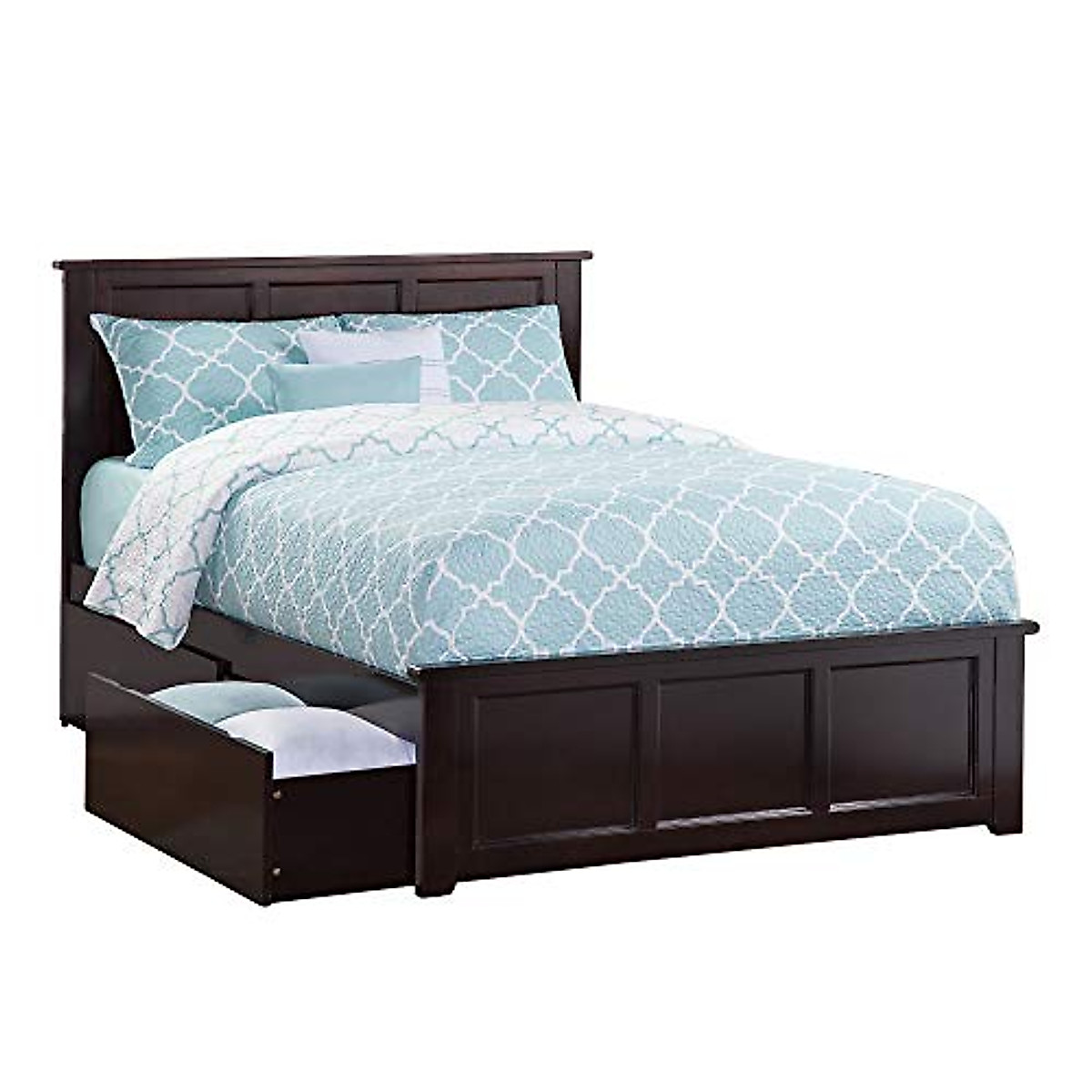 Atlantic Furniture AR8636111 Madison Platform Bed with Matching Foot Board and 2 Urban Bed Drawers, Full, Espresso