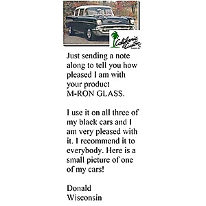 CALIFORNIA CUSTOM Products - M-Ron Glass Clearcoat Cleaner & Wax with Finest Pure #1 Carnauba Wax That Seals and Protects With A Crystal Clear Shine, No Silicone, Body Shop Safe, Can Be Applied In Direct Sun Light! (12 oz Bottle)