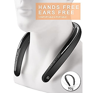 Neckband Portable Bluetooth Speakers, Wireless Wearable Speakers,Upgraded Bluetooth 5.0 Speaker with 3D Stereo Sound, Noise Cancelling Stereo Neckband Speakers for Home&Outdoor, Black