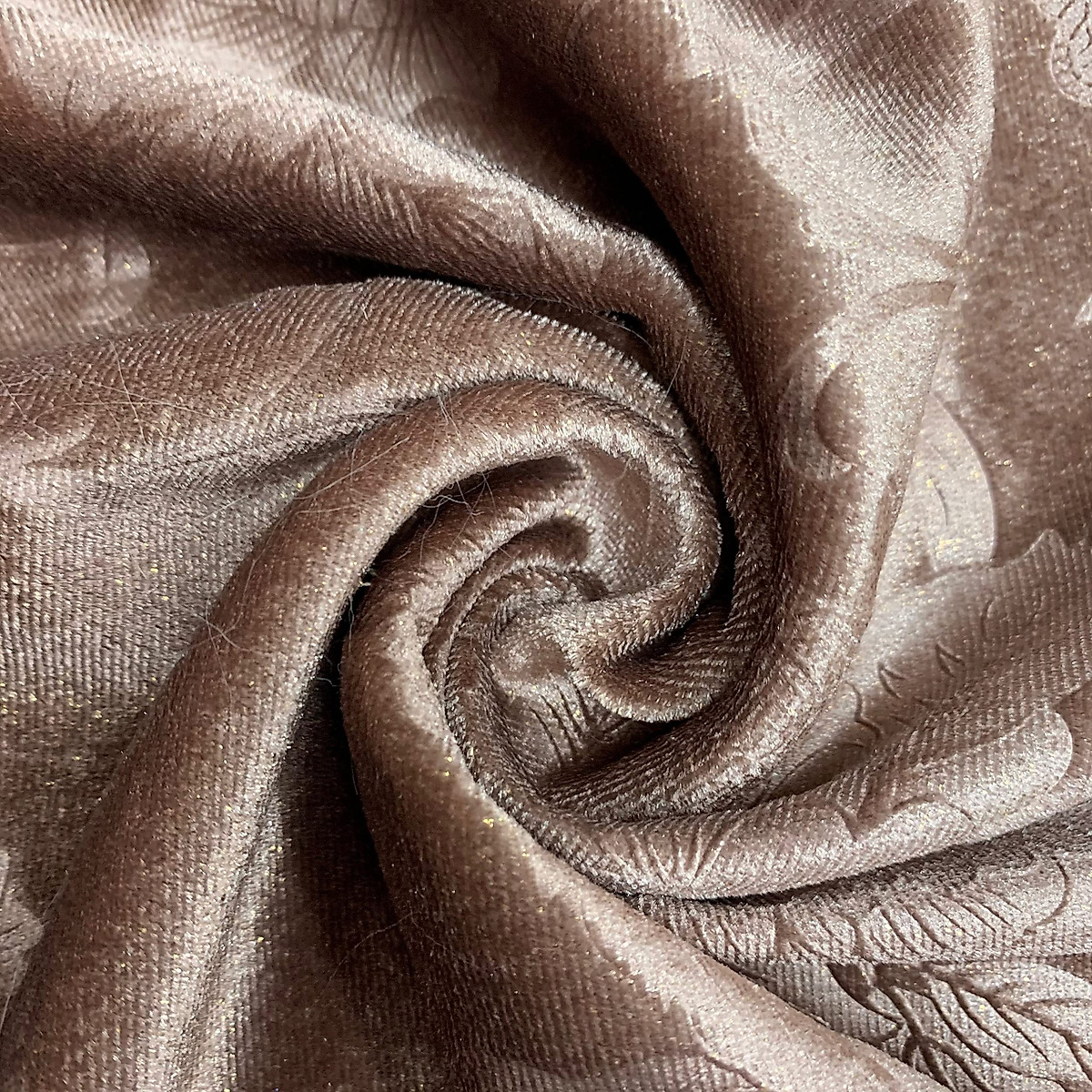 Anne Desert Taupe Embossed Floral Polyester Stretch Velvet Fabric for Bows, Headwraps, Top Knot, Scrunchies, Clothes, Costumes, Crafts