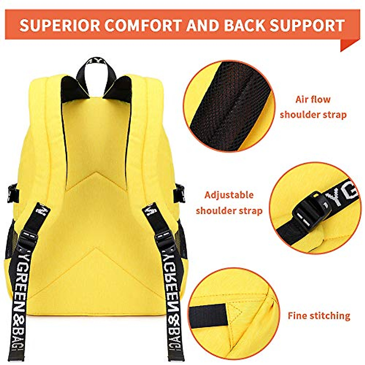 mygreen Unisex Classic Water Resistant School Rucksack Travel Backpack 14Inch Laptop Army Green