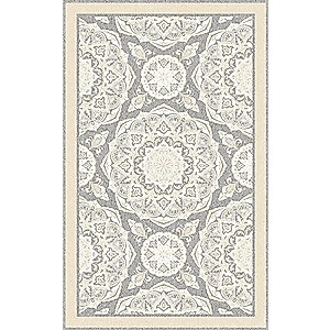 Popumelon Area Rug Living Room Rugs - 5x7 Resistant Washable Rug, Anti Slip Backing Rugs for Living Room, Boho Vintage Tribal Area Rugs