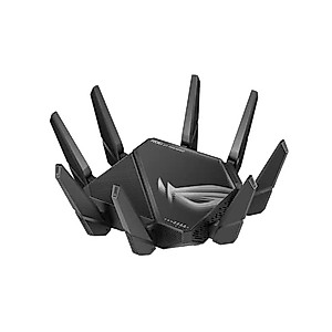 ASUS ROG Rapture GT-AXE16000 Quad-band WiFi 6E Extendable Gaming Router, 6GHz Band, Dual 10G Ports, 2.5G WAN Port, ASUS RangeBoost Plus, Triple-level Game Acceleration, VPN Fusion, AiMesh Compatible