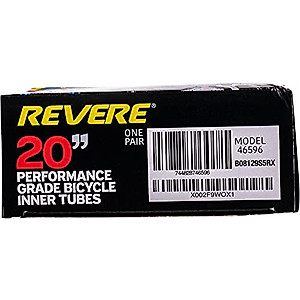Revere Bicycle Tubes 2 Pcs 20" x 1.75-1.95 - 2.125 Schrader Valve BMX Premium 20 inch Bike tire Bicycle Inner Tubes. Free Replacement Warranty if it Ever goes Flat do to Manufacturer defect.