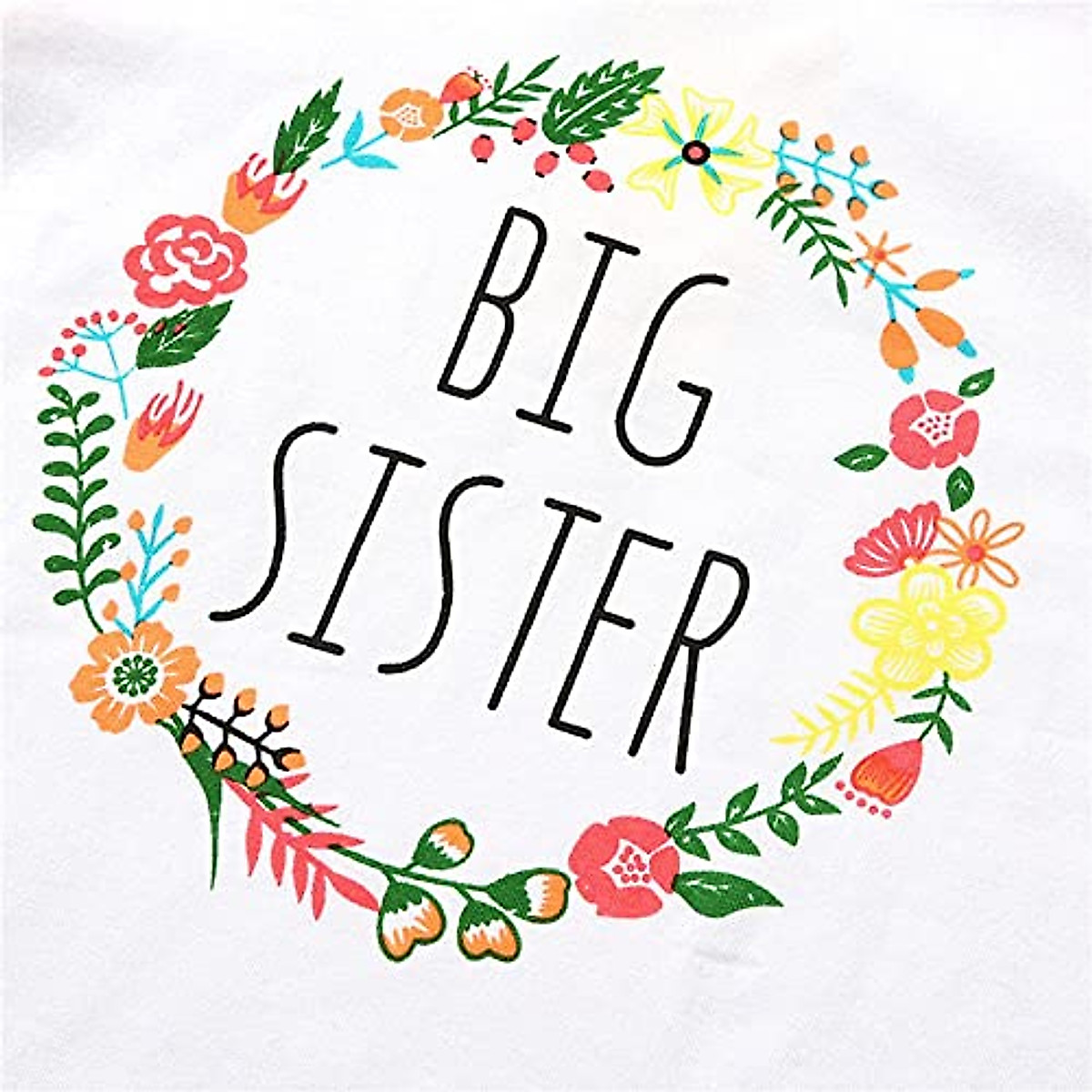 Big Sister Letter Print Blouse Tops Toddler Baby Girls Long Sleeve Garland T-Shirt (Pink, 2t)