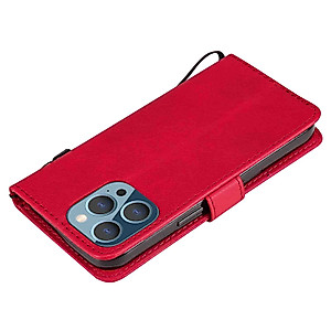 Fansipro Phone Cover Wallet Folio Case for LG V20 Mini, Premium PU Leather Slim Fit Cover for V20 Mini, 2 Card Slots, Super Fitting, Red