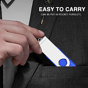 20PCS 4GB Bulk Flash Drives EASTBULL USB 2.0 Metal 4GB Flash Drive Bulk Thumb Drive Pack Swivel USB Drives Pack (Blue 20Pack)