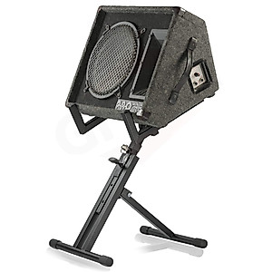 Guitar Combo Amplifier Stand by GRIFFIN | PA Speaker Karaoke Monitor Holder | Low Profile Pro-Audio Amp Tilt Back Mount Stand | Adjustable Speaker Cabinet Stage Equipment Platform Riser & Studio Chair