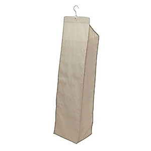 Household Essentials Lingerie Hanging Organizer, 37 Poly-Cotton Blend Fabric Pockets, 24 Small, 9 Medium and 4 Large, Great for Rod or Wire Closets, Natural