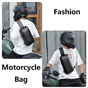 HOMHOLDON Waterproof Sling Bag for Men and Women,Chest Bag Shoulder Backpack Crossbody Backpack Hiking Daypack Motorcycle Bag(Carbon Fiber Black)