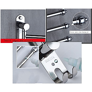 SEIFE Wall mounted Wall Mounted Towel Bar Rotating Towel Rack,Bath Rail Hanger Towel Holder,6 Swivel Bars Wall Mounted Towel Holder Rail For Kitchen Bathroom Towel Storage Holder Bathroom Bathroom she