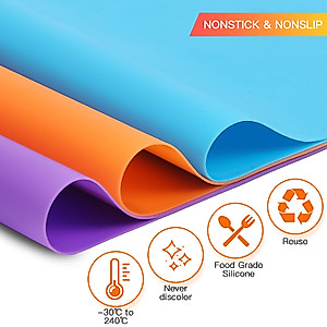 3 Pack Silicone Mats for Crafts, Premium Silicone Craft Mat, Playdough Mat, Silicone Sheet for Crafts, Liquid, Resin Jewelry Casting Molds Mat, Heat-Resistant Table Protector 15.7 "x11.8" by Aoulela