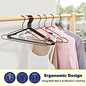 Amber Home 30 Pack 17" Strong Black Metal Wire Clothes Hangers, Heavy Duty Coat Hangers, Standard Suit Hangers for Jacket, Shirt, Dress (Black, 30)