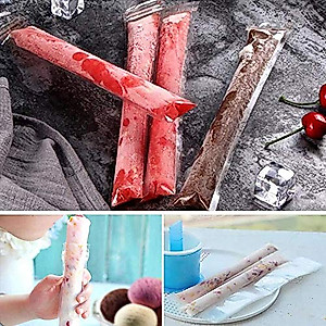 160 Disposable Ice Popsicle Mold Bags| BPA Free Freezer Tubes With Zip Seals | For Healthy Snacks, Yogurt Sticks, Juice & Fruit Smoothies, Ice Candy Pops| Comes With A Funnel (11"x2")