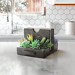 Authumberdale Vintage Napkin Holder with Salt and Pepper Shakers Caddy