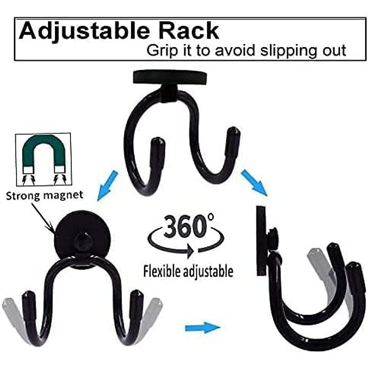 AUXPhome Magnetic Headset Holder up to 1 kg(2 lbs), Adjustable Headphone Holder Headphone Hanger Stand Headphone Hook for Computer/Gaming Headsets, Headphone - No Headsets