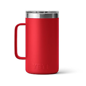 YETI Rambler 24 oz Mug, Vacuum Insulated, Stainless Steel with MagSlider Lid, Rescue Red