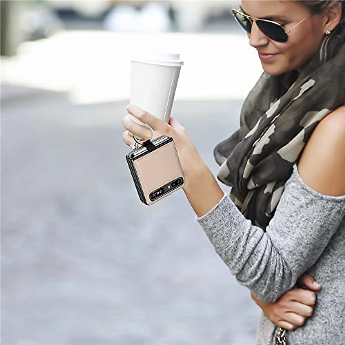 DENUVI Slim Finger Ring Holder Leather Case for Samsung Galaxy Z Flip 3 Flip4 Flip 4 Flip3 5G Folding Cell Phone Cover,red,for Samsung Z Flip 3