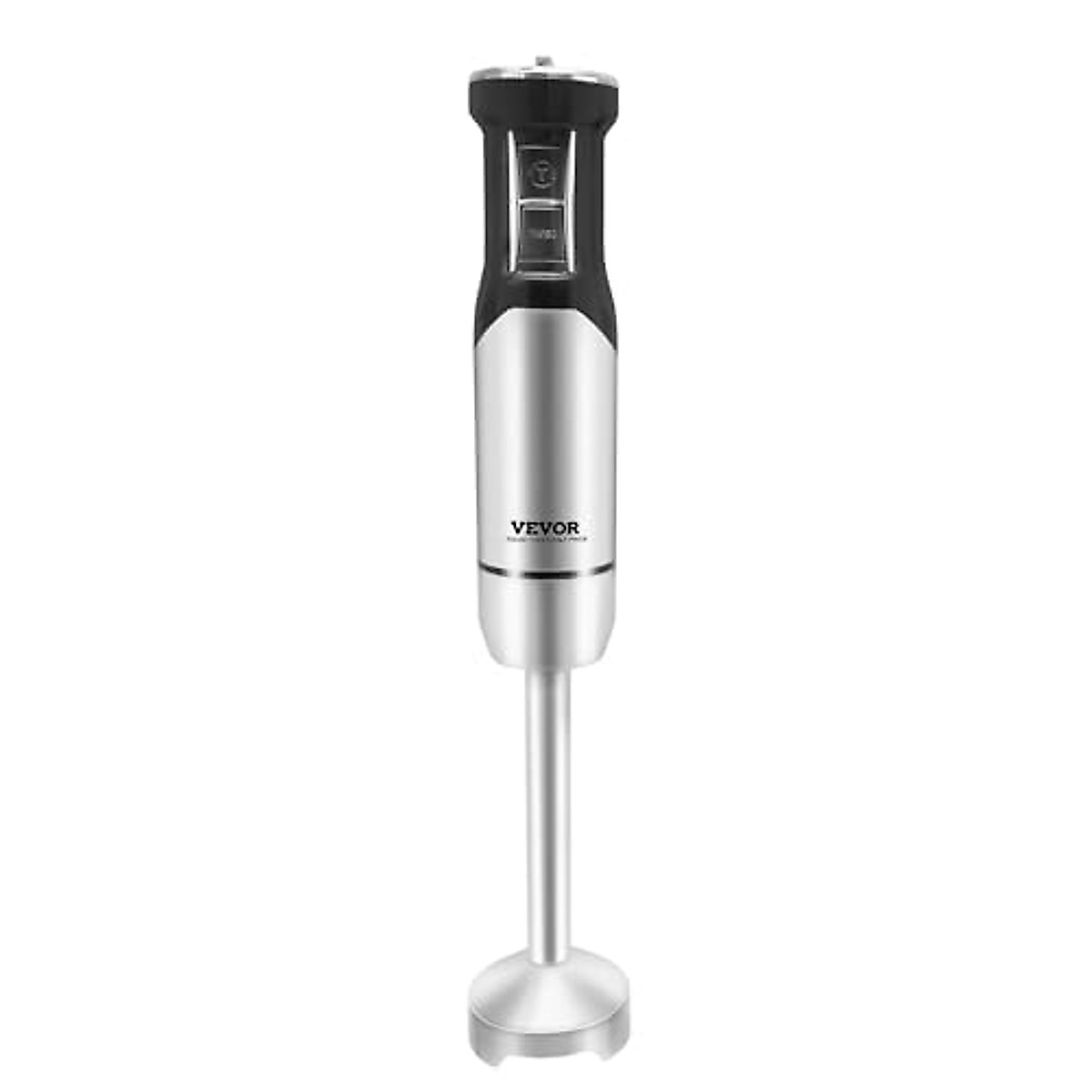 VEVOR Commercial Immersion Blender, 12-Speed Heavy Duty Immersion Blender, Stainless Steel Blade Copper Motor Hand Mixer, Portable Mixer with Measuring Cup, Whisk, Milk Frother, Silver