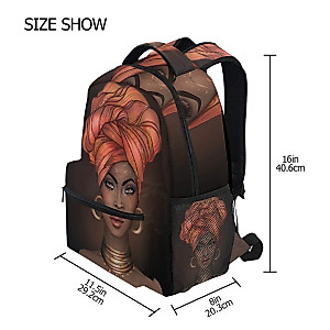 ALAZA African Lovely Girl Women Backpack Daypack College School Travel Shoulder Bag