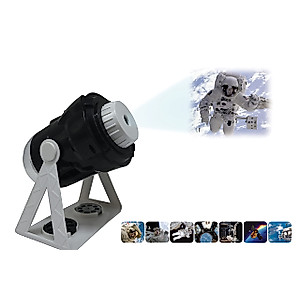 Lexibook Speaking 2-in-1 Constellations and Images Planetarium Projector English/Spanish, 24 Images to Discover Space, 2 Constellation Domes, STEM, Black/White, NLJ181i2