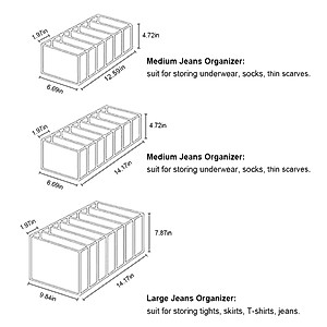 Dongyue 6 Grids Wardrobe Clothes Organizer Jeans Wardrobe Organizer Washable Mesh Kids Drawer Organizer suit for Kid Clothes,Underwear,Socks (White, Small)